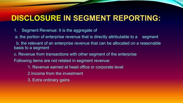 Segment reporting ppt | PPTX