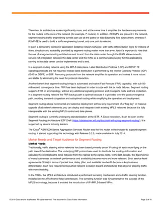 Segment Routing: Prepare Your Network For New Business Models | PDF