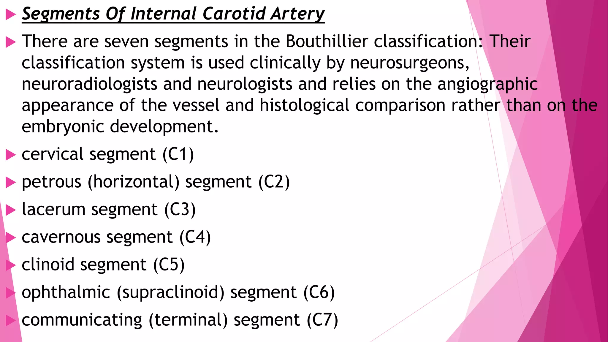 Segments of internal carotid artery | PPTX