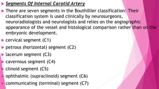 Segments of internal carotid artery | PPTX | Ear, Nose and Throat ...