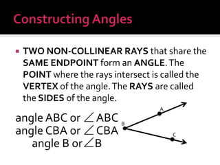 Segments, Rays And Angles | PPTX
