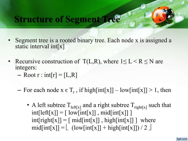 Segment tree | PPTX