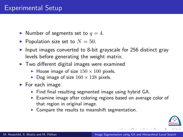 Image Segmentation Using A Genetic Algorithm And Hierarchical Local Search Ppt