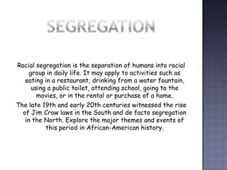 Segregation and reconstruction | PPTX