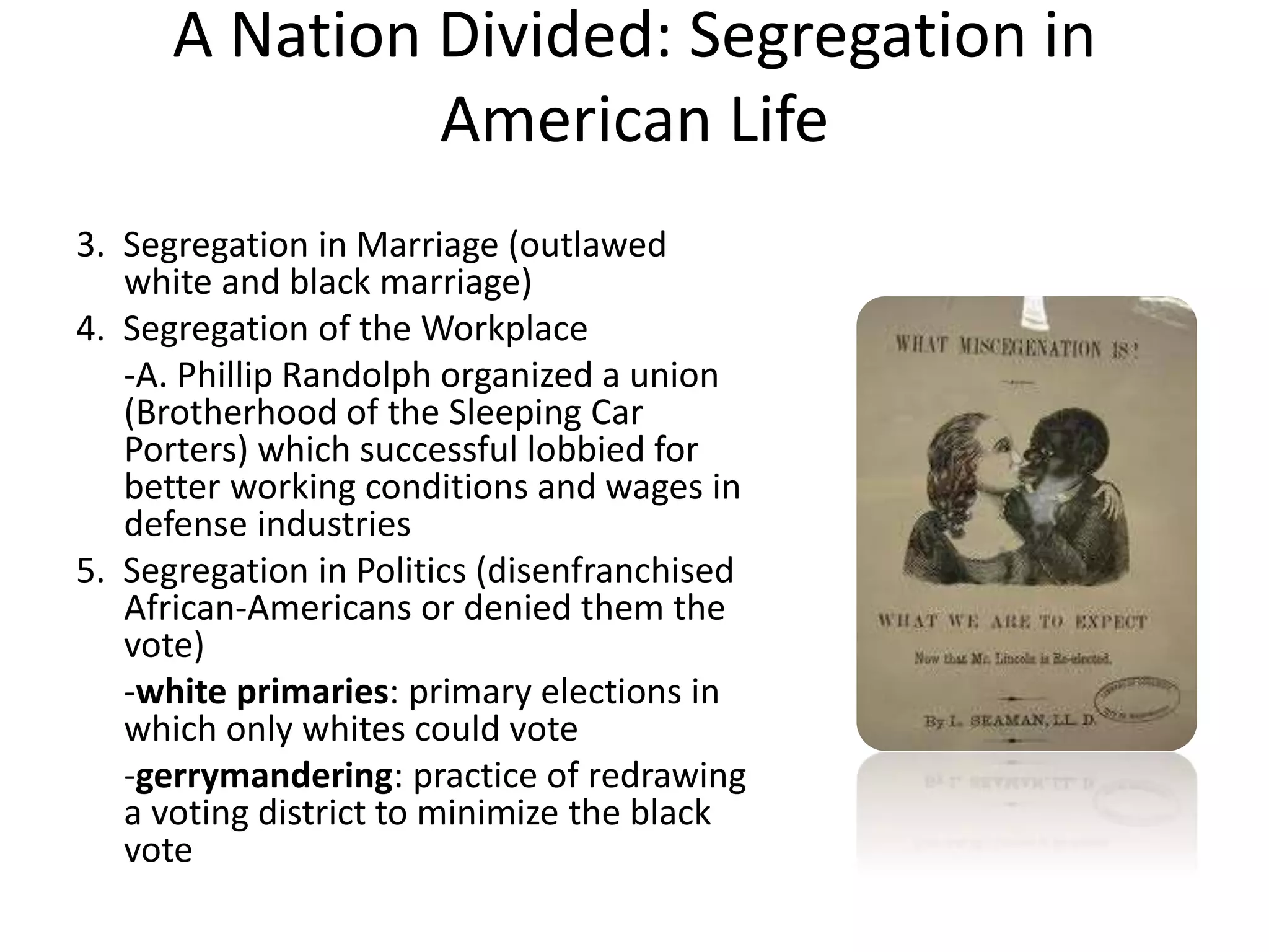 Segregation in the Post World War II Period | PPT