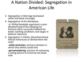 Segregation in the Post World War II Period | PPTX