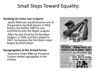 Segregation in the Post World War II Period | PPT