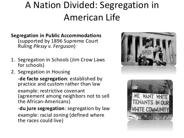 Segregation in the Post World War II Period