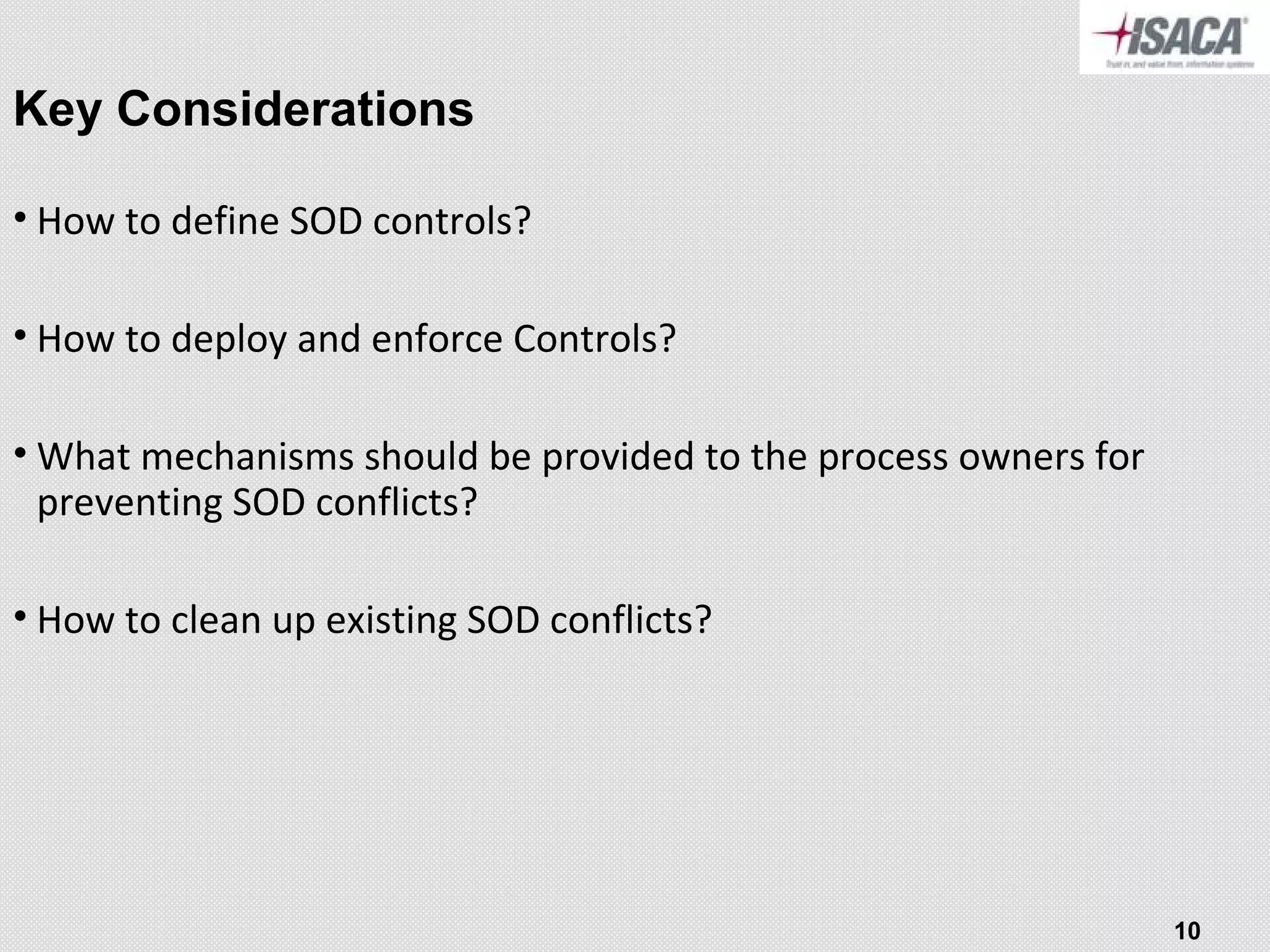 Segregation of duties in SAP @ ISACA Pune presentation on 18.4.2015 | PPT