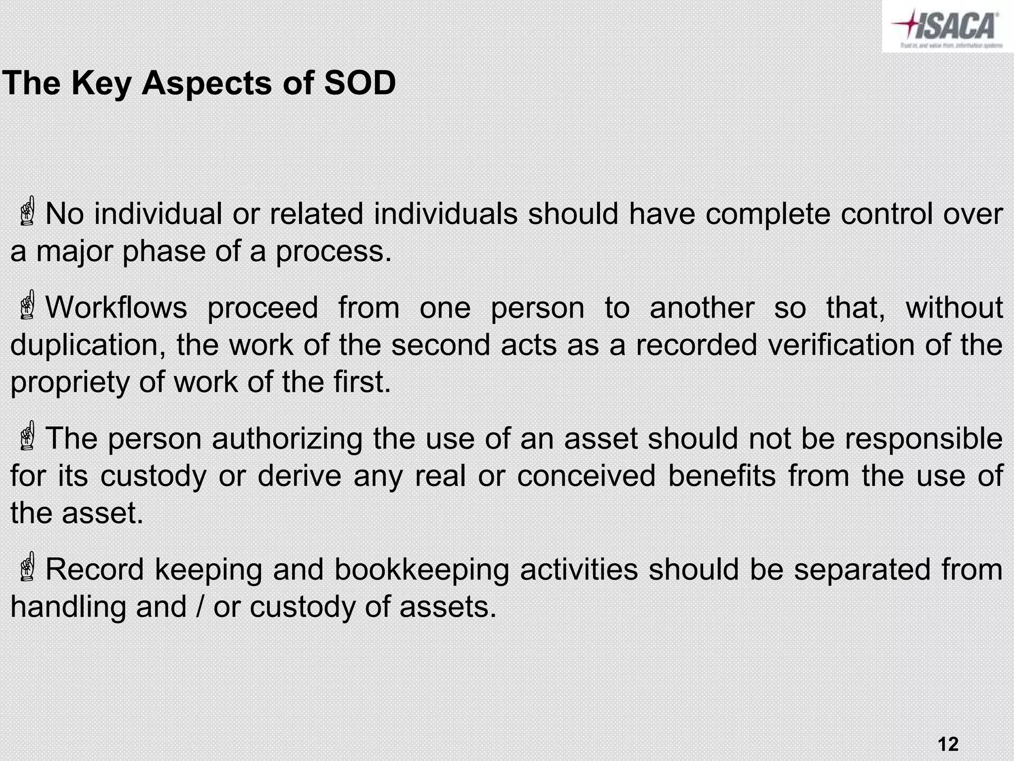 Segregation of duties in SAP @ ISACA Pune presentation on 18.4.2015 | PPT