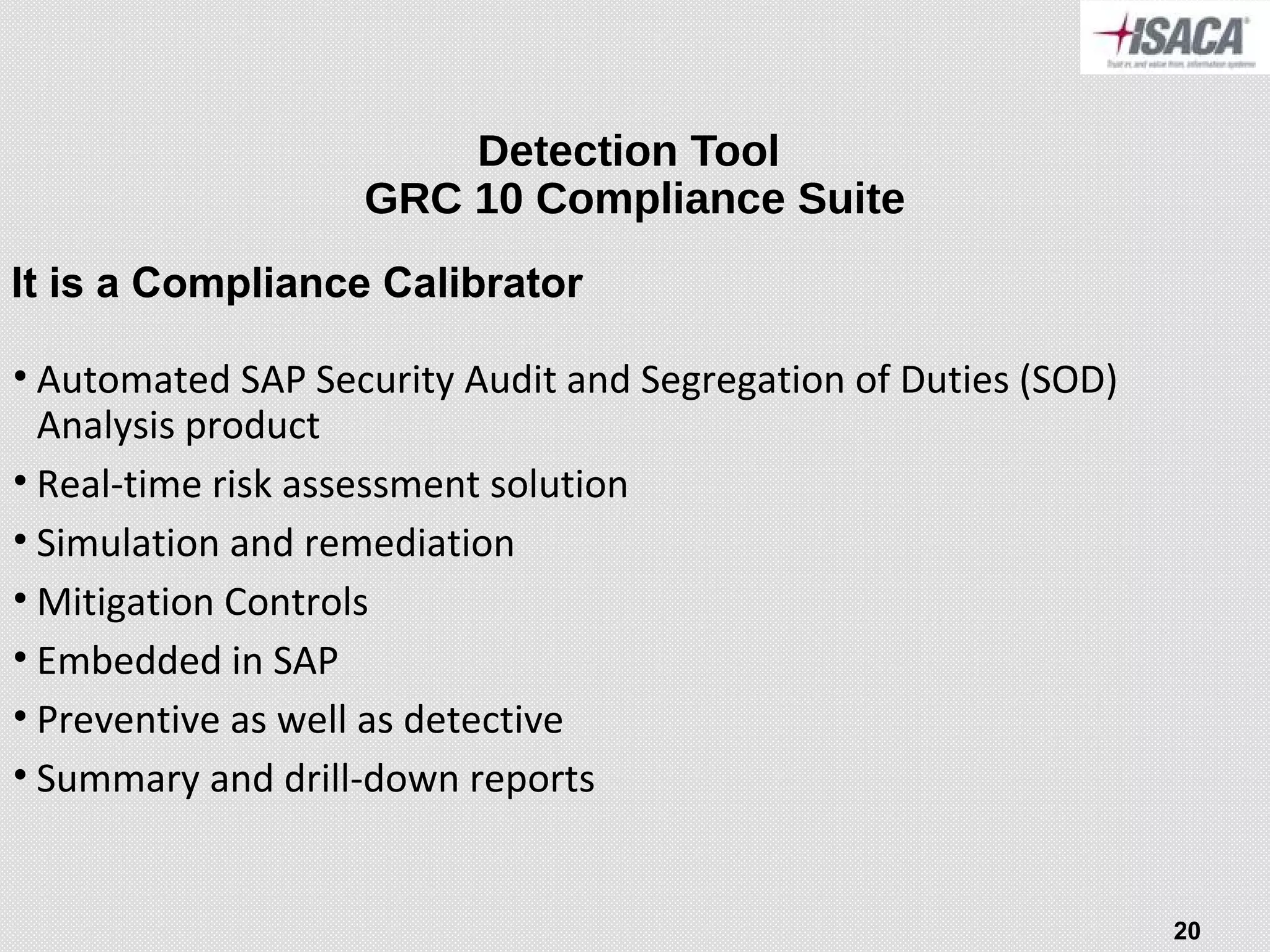 Segregation of duties in SAP @ ISACA Pune presentation on 18.4.2015 | PPT