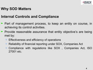 Segregation of duties in SAP @ ISACA Pune presentation on 18.4.2015 | PPT