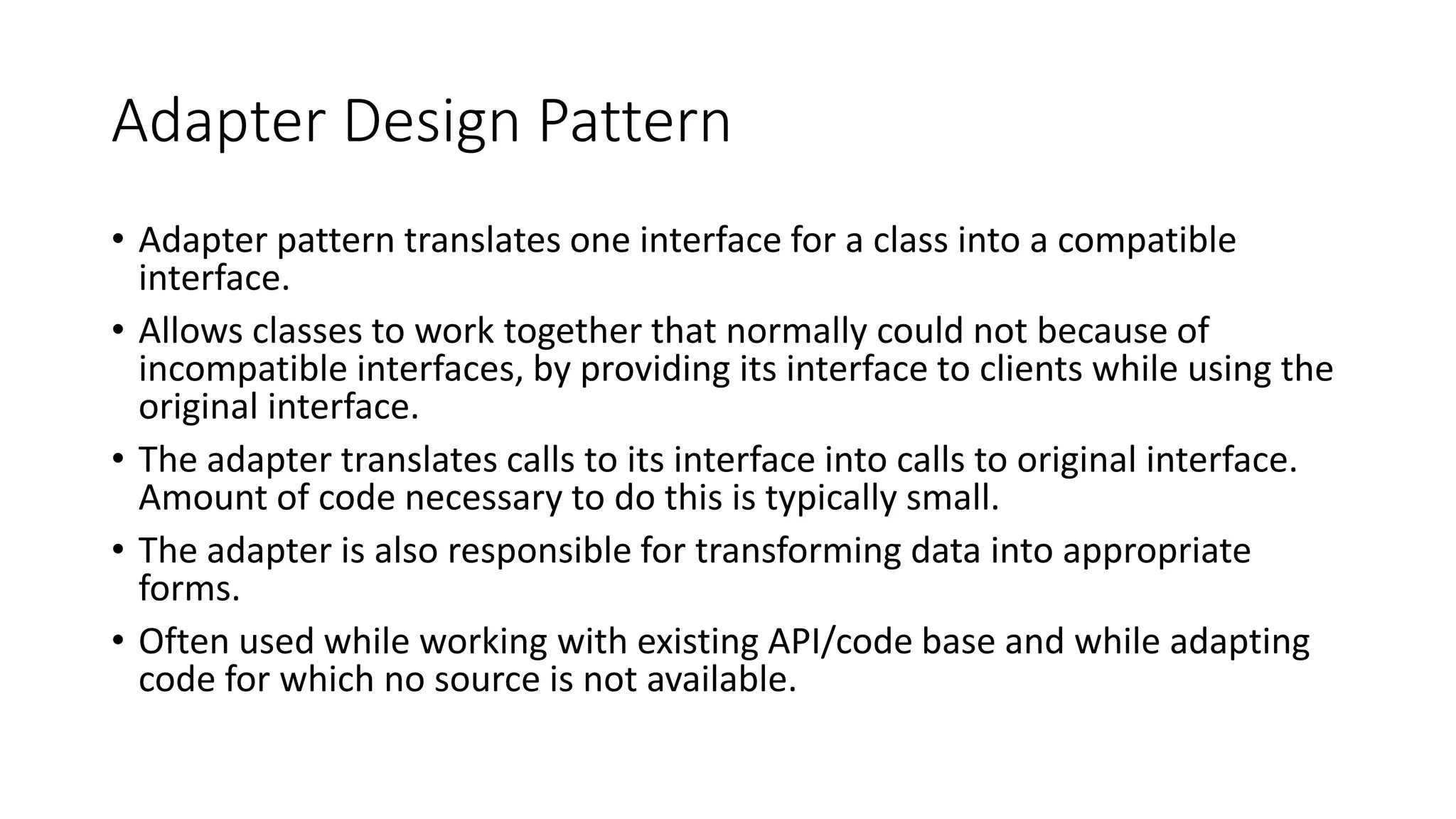 Segue to design patterns | PPT