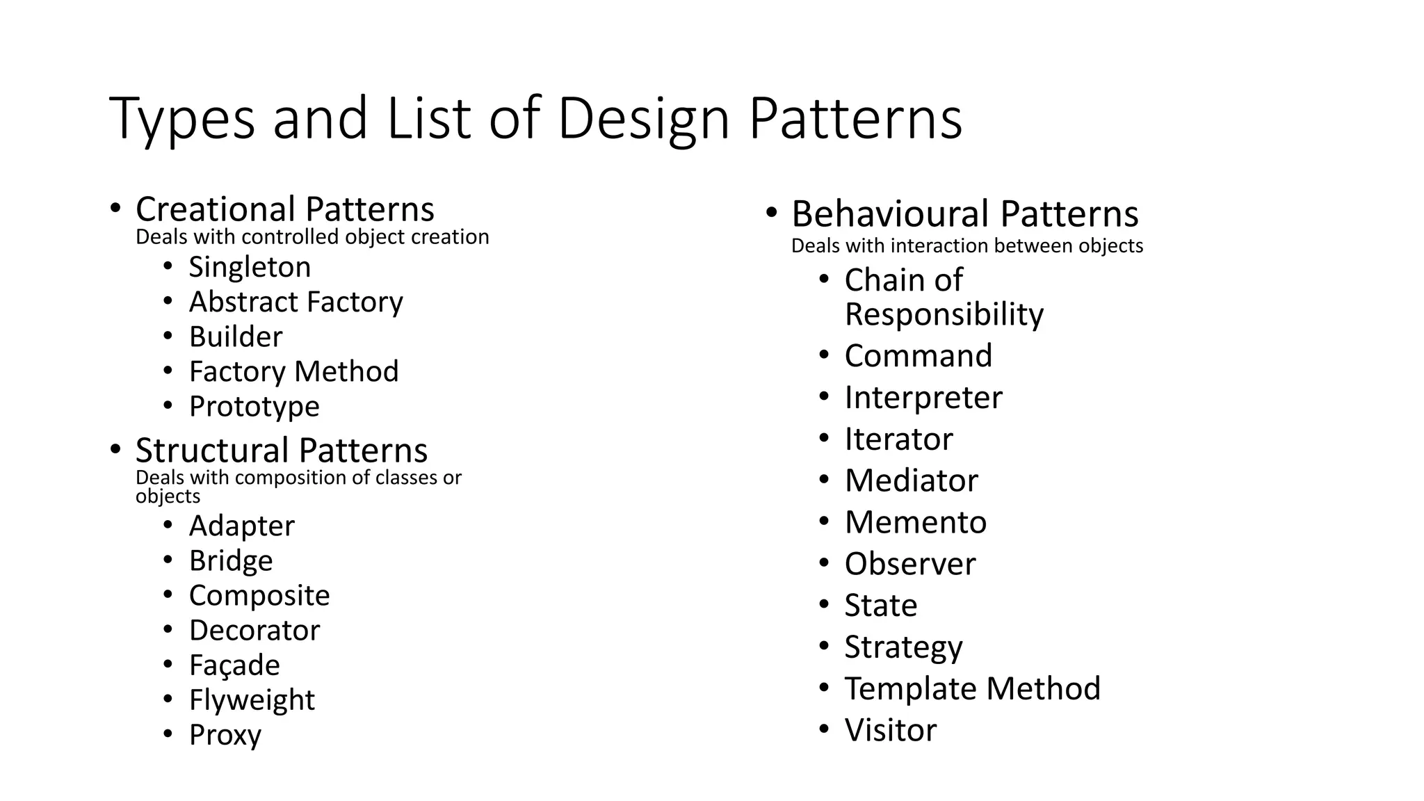 Segue to design patterns | PPT