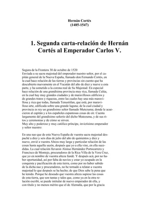 Segunda carta del cortes a carlos v | PDF