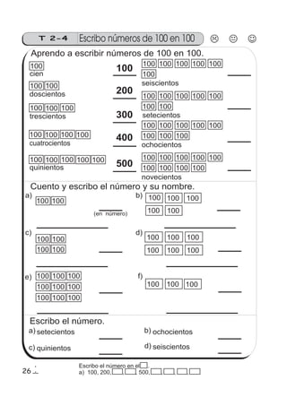 Guía de matemáticas para segundo grado (ejercicios) | PDF