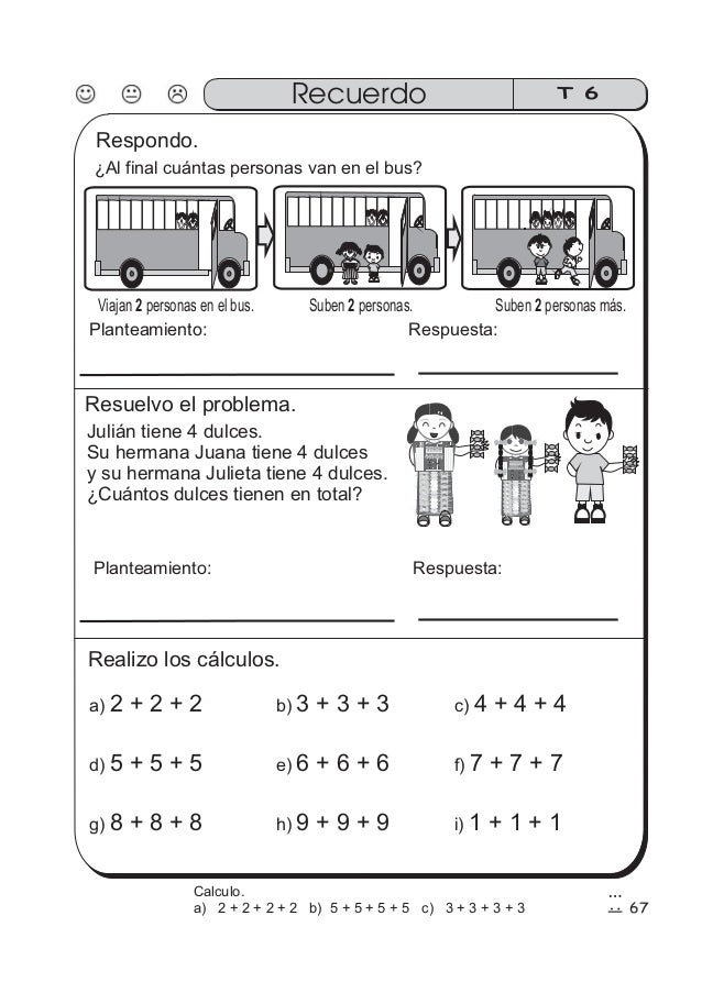 Guía de matemáticas para segundo grado (ejercicios)