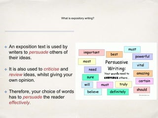 Segundo a expository writing | PPT