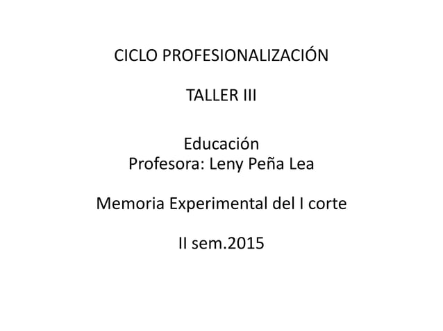 Segundo corte | PPTX