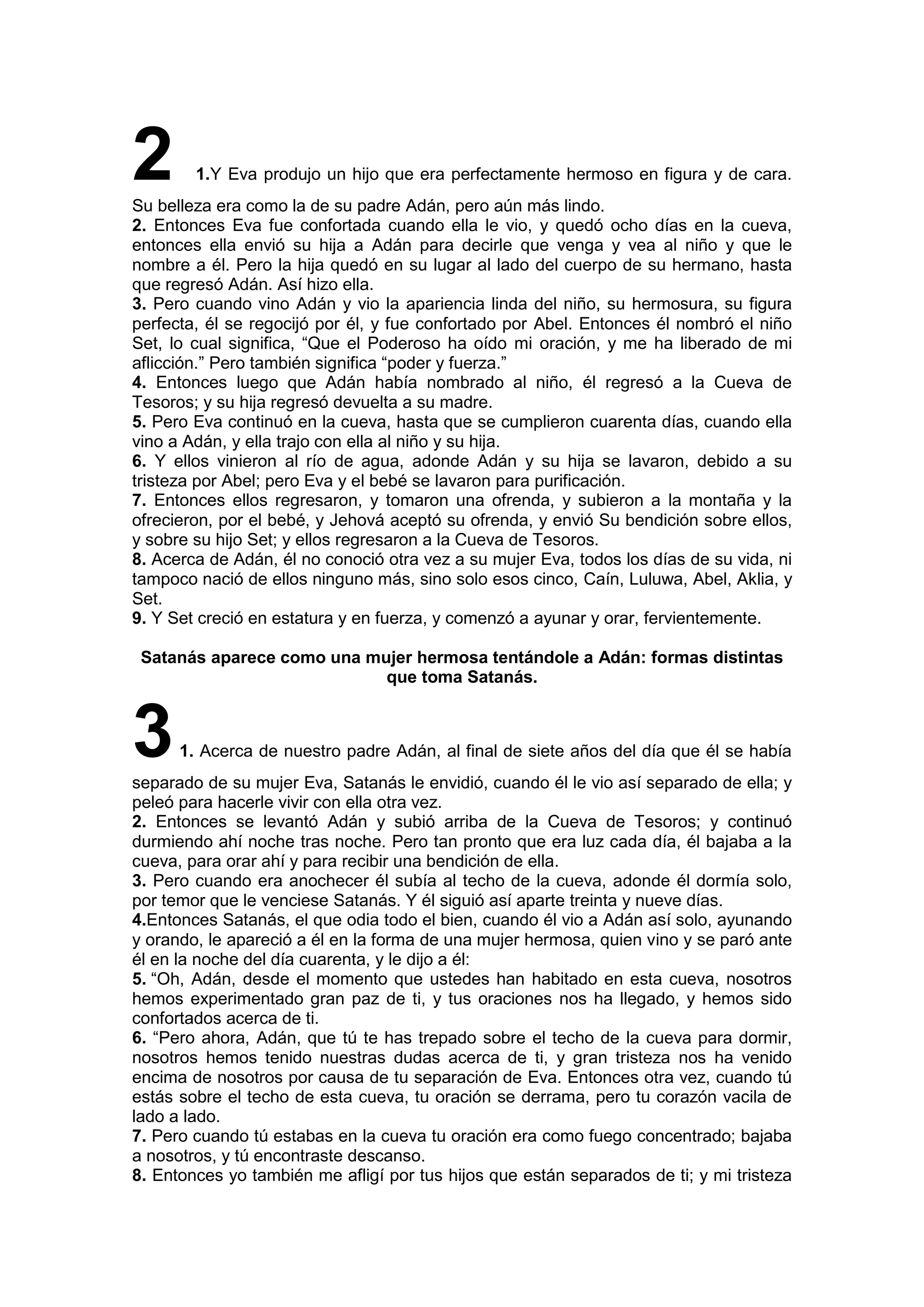 Segundo libro de la vida de Adán y Eva | PDF