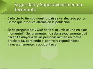 Seguridad en un terremoto | PPTX