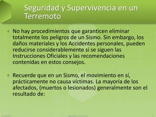 Seguridad en un terremoto | PPTX