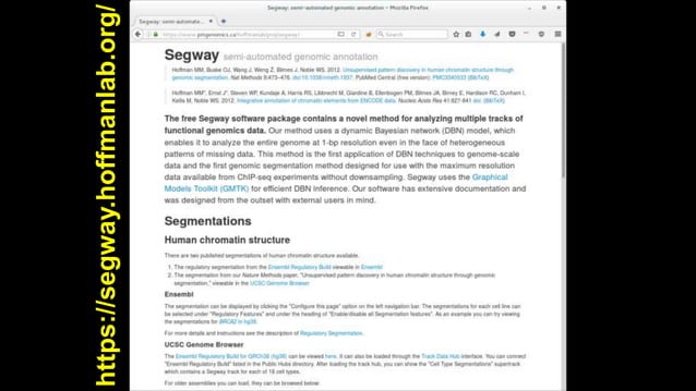 Segway and the Graphical Models Toolkit: a framework for probabilistic genomic inference | PPT