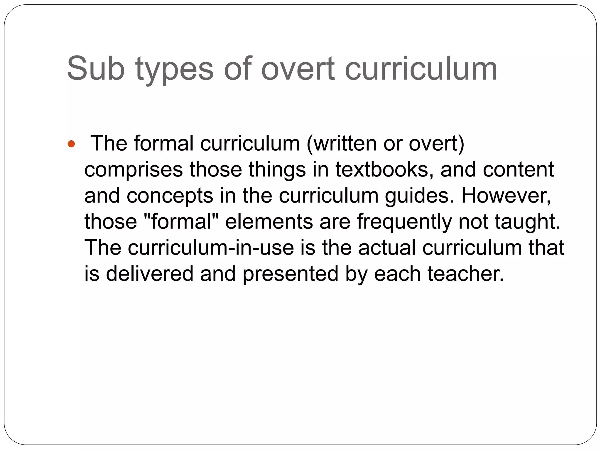 curriculum and its types | PPTX