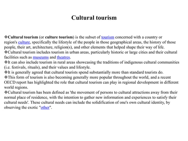 CULTURE AND HERITAGE TOURISM | PDF | Spirituality | Religion & Spirituality