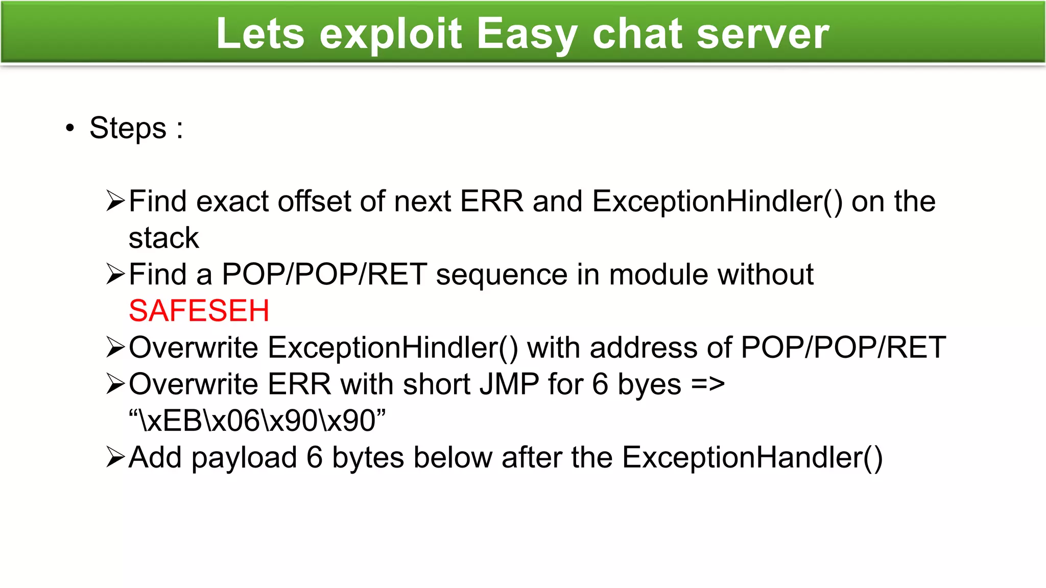 Seh based attack | PPT