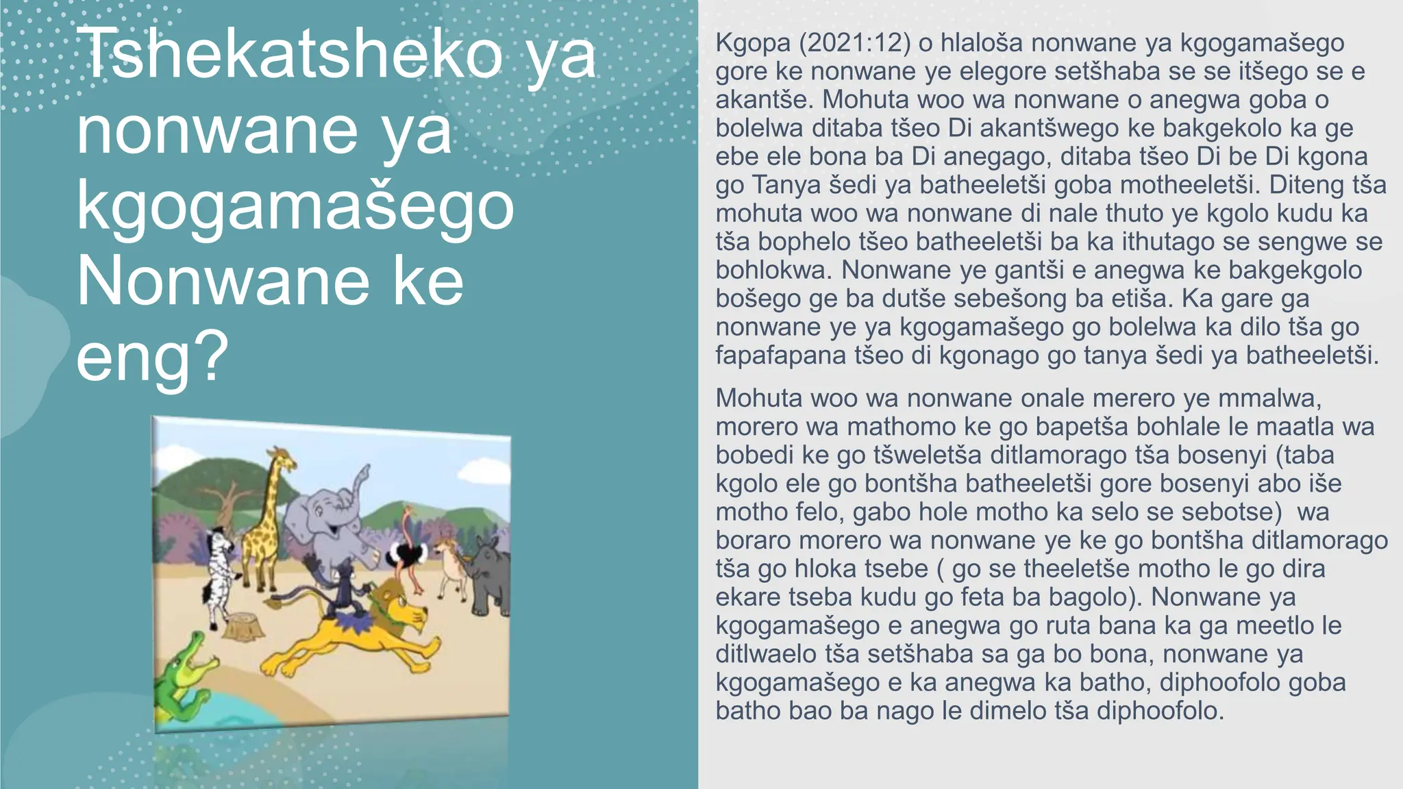 Sehlopha sa Ditlou Tshekatsheko ya nonwane ya kgogamašego-1.pptx