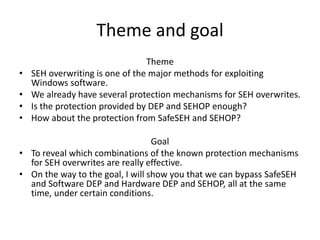 SEH overwrite and its exploitability | PPT