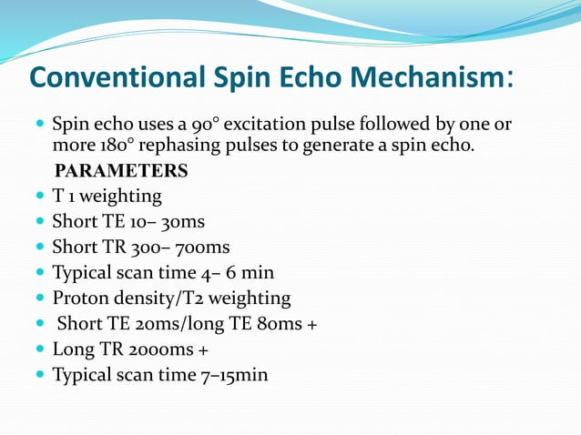 SPIN ECHO SEQUENCES MRI PPT | PPTX