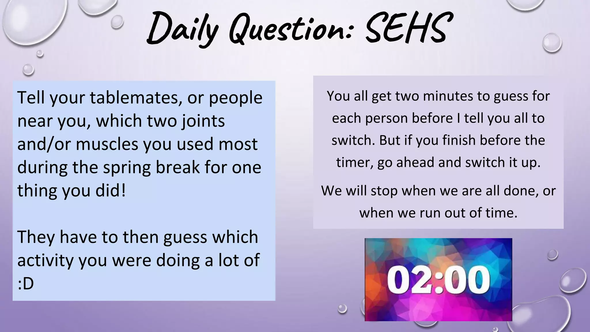 SEHS Daily Questions - Movement Analysis (2022-2023).pptx ...