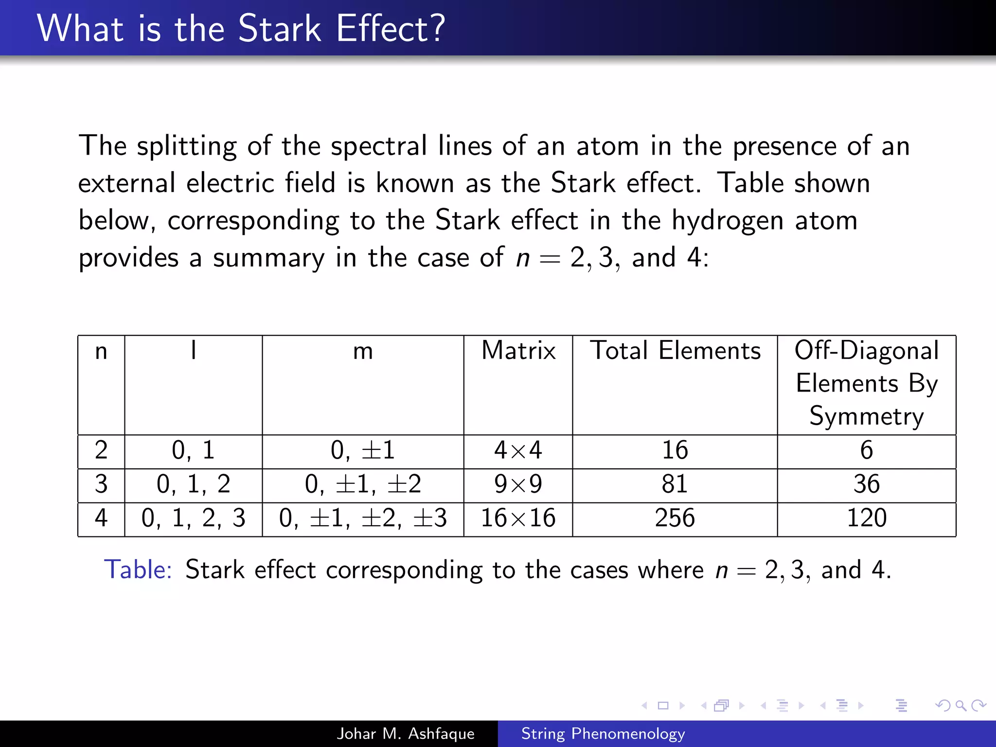 The First Order Stark Effect In Hydrogen For $n=3$ | PDF