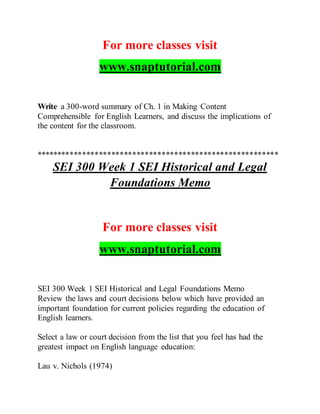 Sei 300 Education Redefined - snaptutorial.com | Educational Assessment | Education