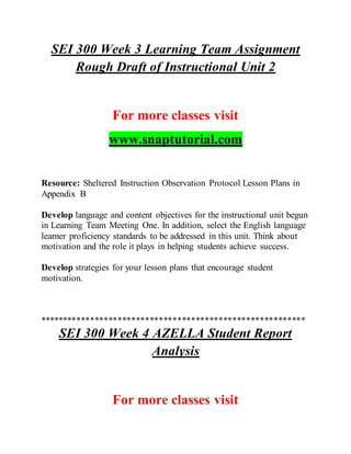 Sei 300 Education Redefined - snaptutorial.com | Educational Assessment ...