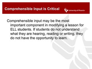 Sei500 r5 comprehensible_input | PPT | Homework and Study | Education