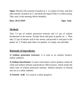 Seidlitz powder | DOCX