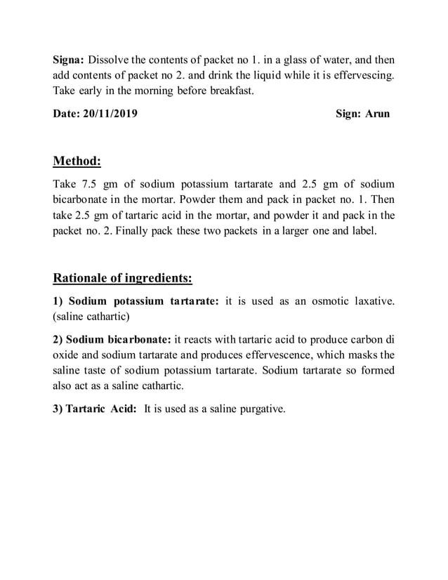 Seidlitz powder | DOCX