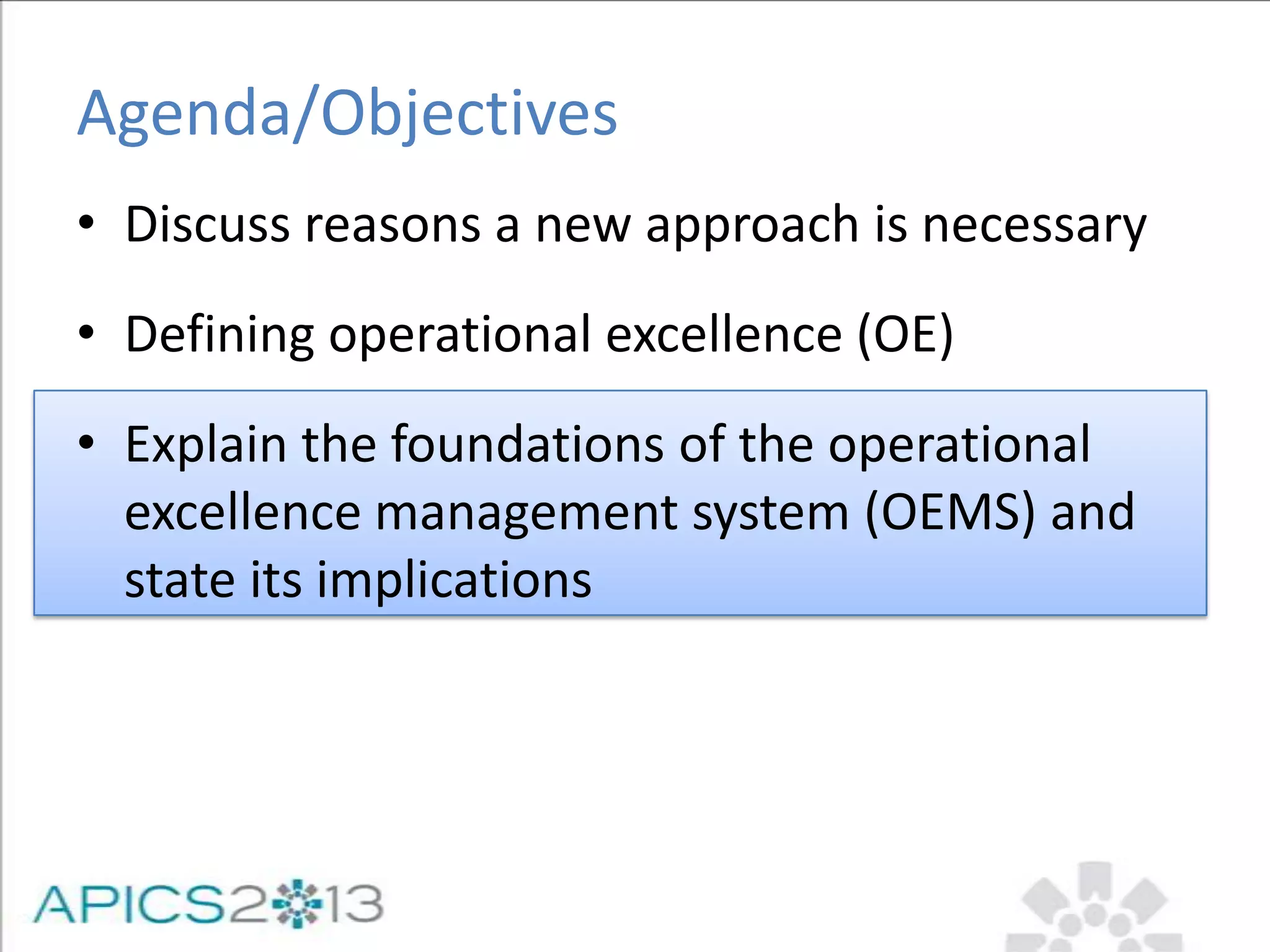 A New Perspective on Operational Excellence | PPTX