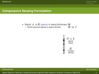 Sparse Spectrum Sensing in Infrastructure-less Cognitive Radio Networks via Binary Consensus ...