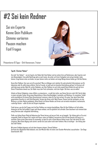 Sei kein Redner! 10 Tipps für's Präsentieren | PDF | Resume Writing and ...