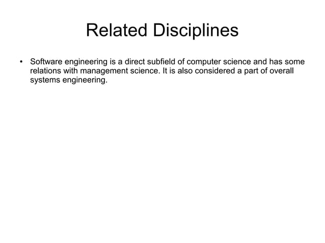 Software Engineering Discipline in a Nutshell | PPT