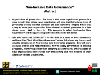 Real-World Data Governance: Non-Invasive Data Governance - The ...