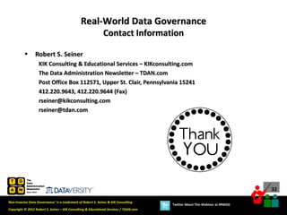 Real-World Data Governance Webinar: Data Governance, Big Data, and the ...