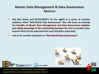 Real-World Data Governance: Master Data Management & Data Governance | PPT