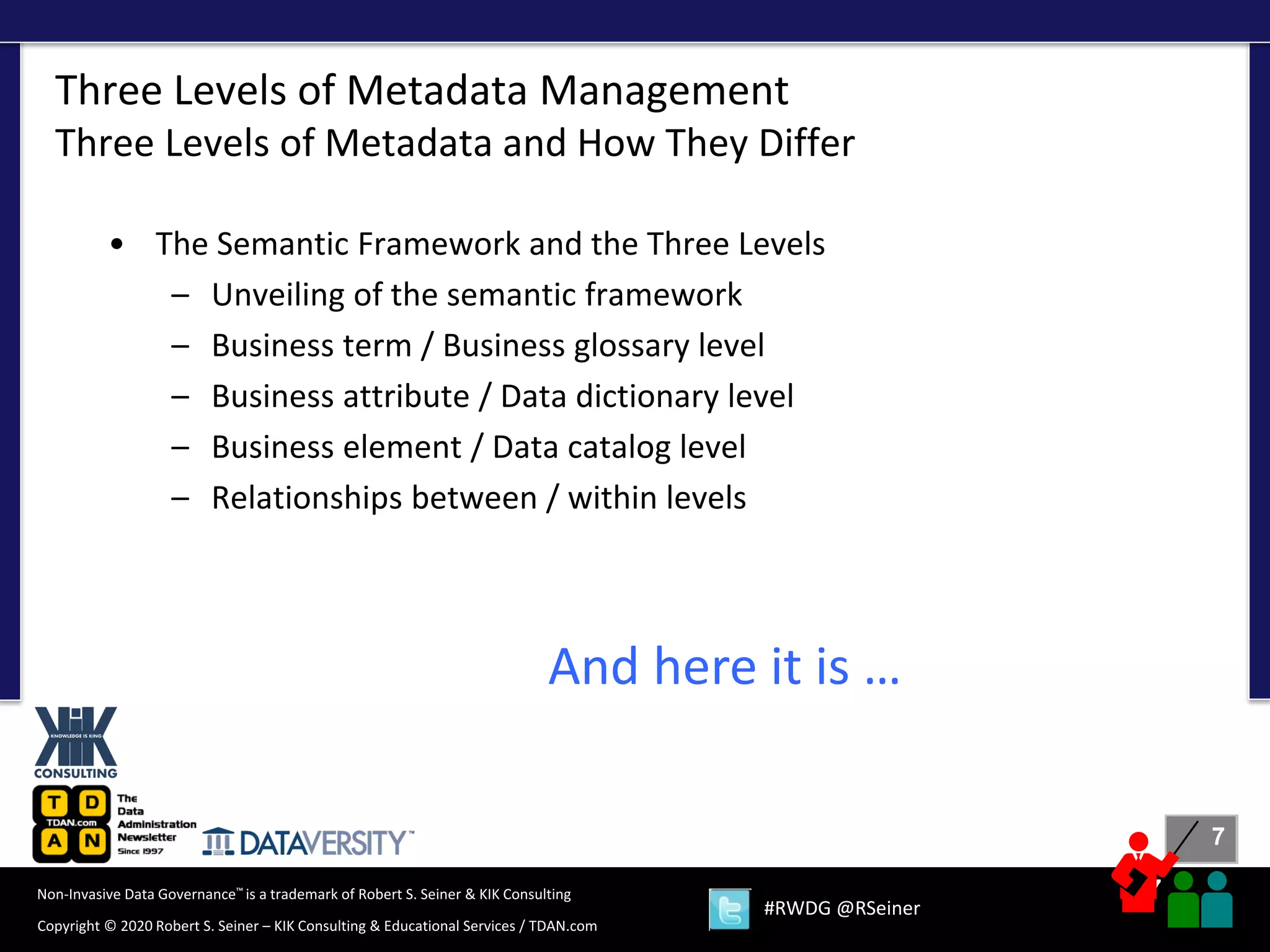 RWDG Slides: Data Governance and Three Levels of Metadata Management | PPT