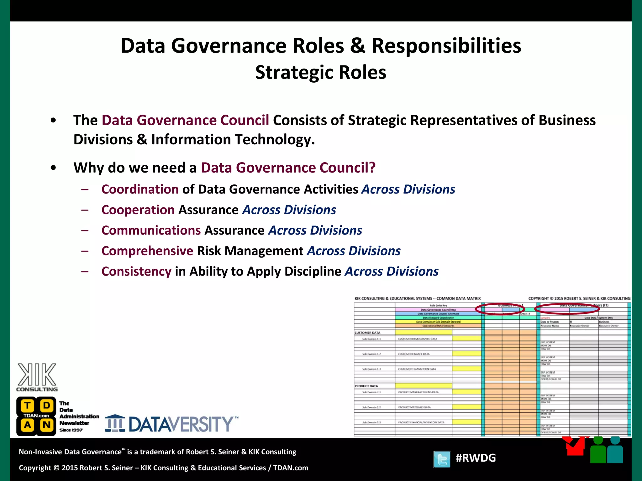 Real-World Data Governance: Data Governance Roles & Responsibilities | PDF