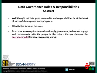 Real-World Data Governance: Data Governance Roles & Responsibilities | PDF